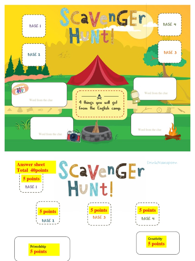 Scavenger Hunt Worksheet | PDF | Cognition | Psychological Concepts