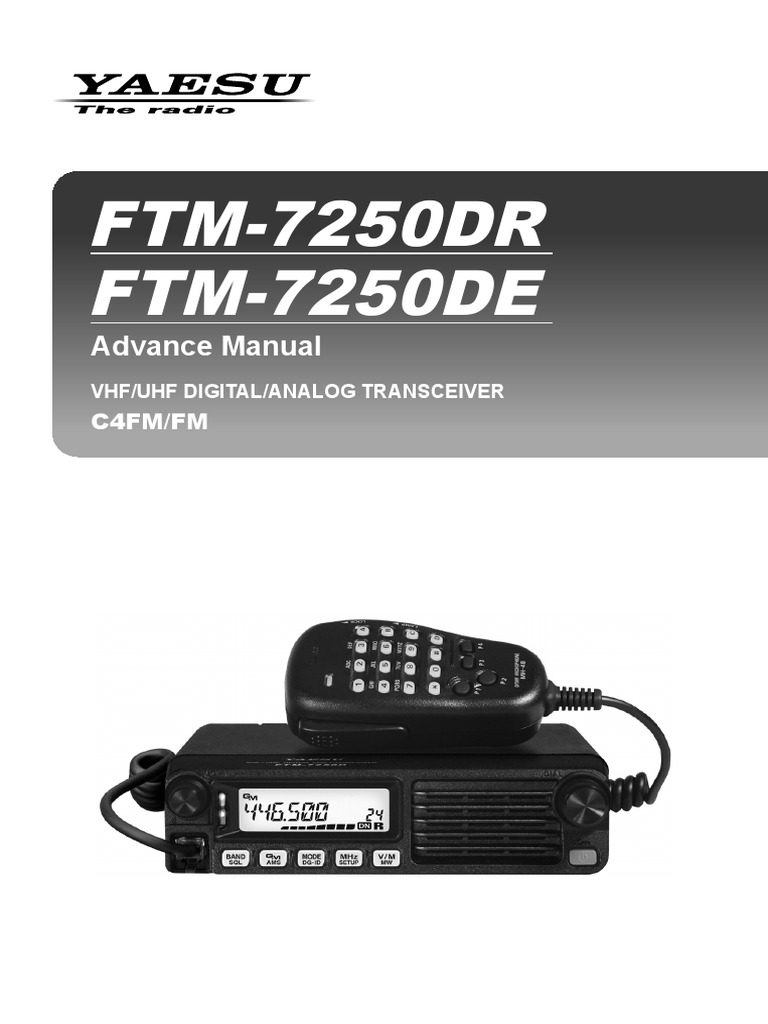 FTM-7250DR FTM-7250DE: Advance Manual | PDF | Electronics | Communication