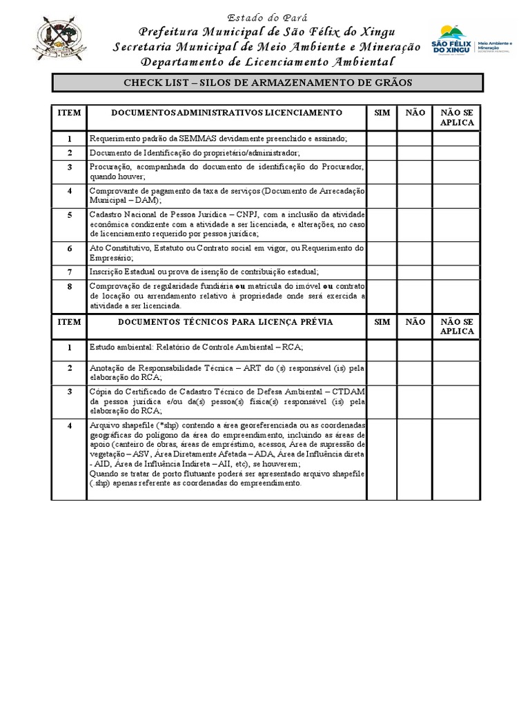 Checklist completo para licenciamento ambiental de silos de ...