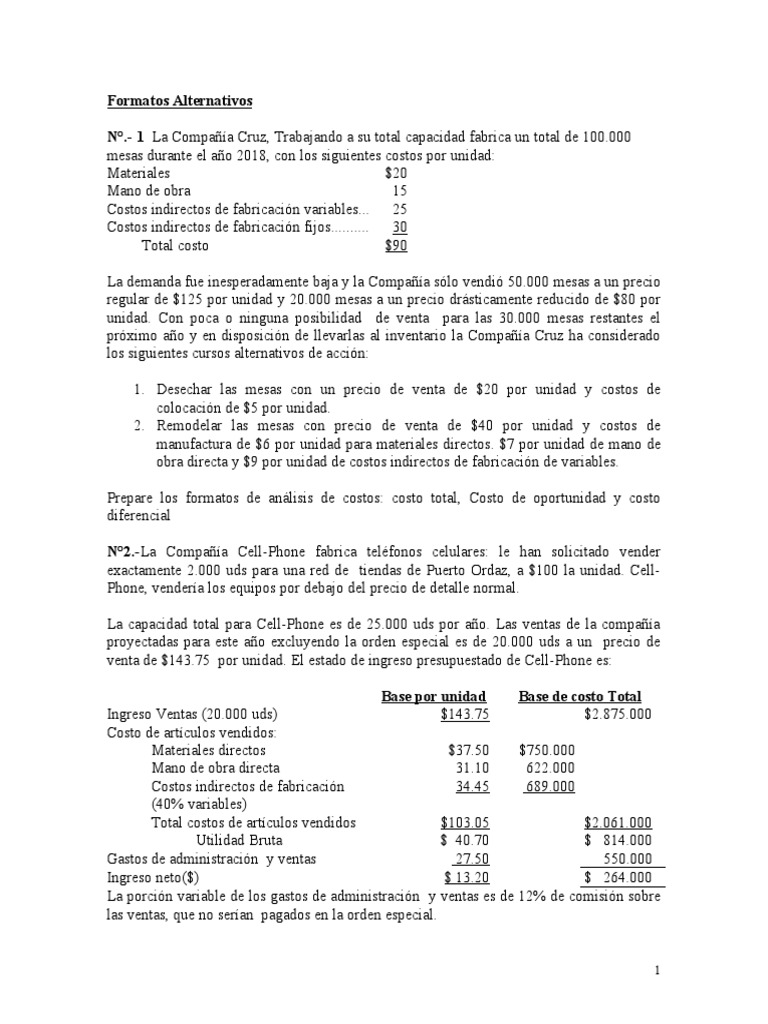 Guia de Costos Relevantes 2019 | PDF | Costo | Presupuesto