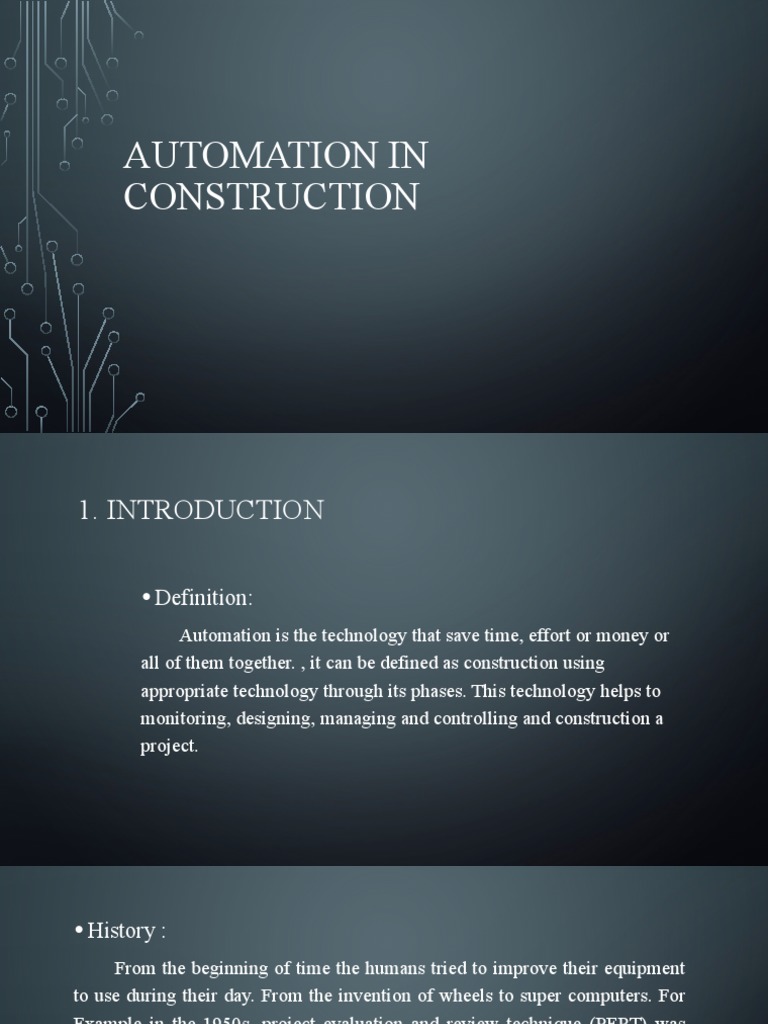 Automation in Construction Overview | PDF | Automation | Building ...