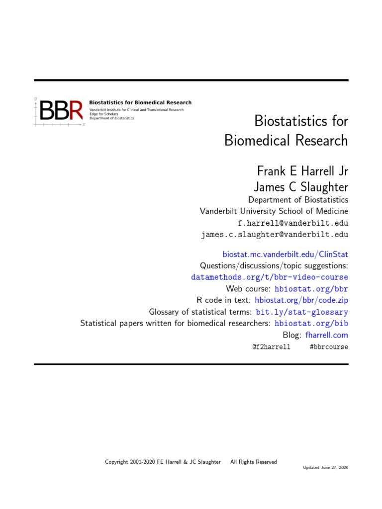 Biostatistics For Biomedical Research | Download Free PDF | Correlation ...