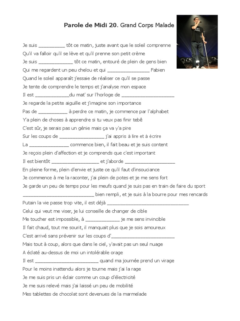Grand Corps Malade, Midi 20 | PDF | Invalidité