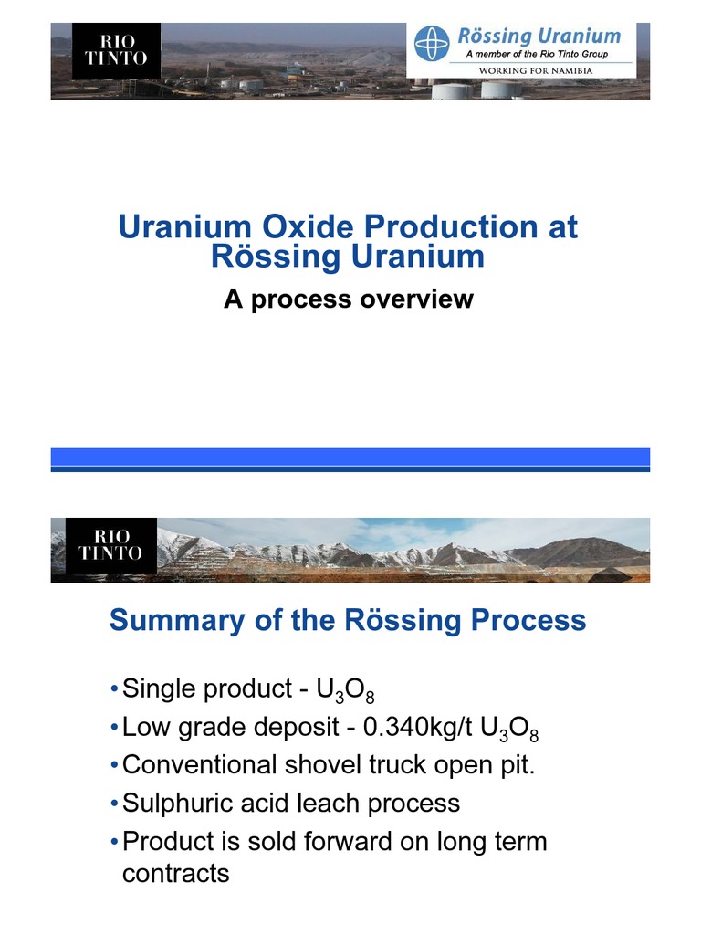 Rossing - Production Process | PDF | Uranium | Ammonium