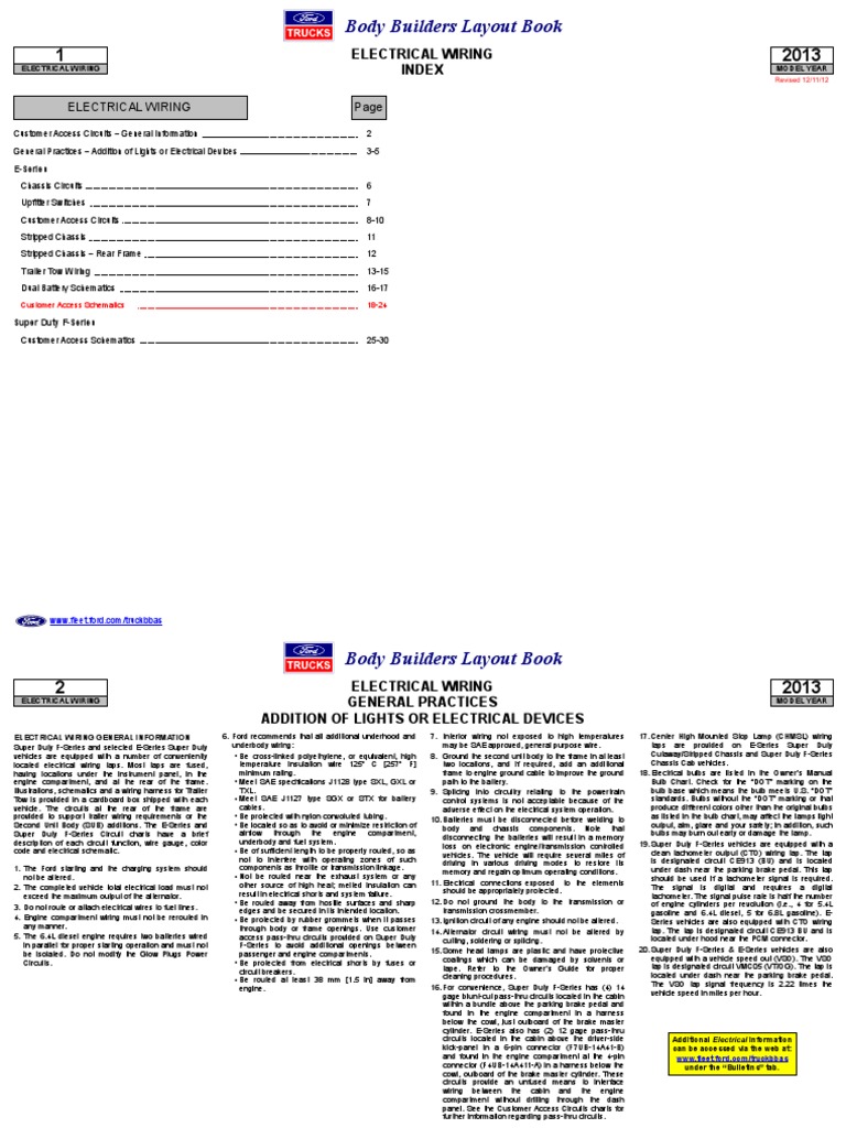 Body Builders Layout Book: Electrical Wiring Index | PDF | Electrical ...