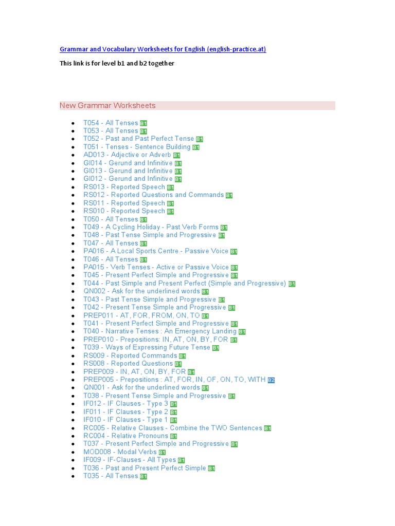 B2 Upper-Intermediate Level Practice | PDF | Verb | Grammatical Tense