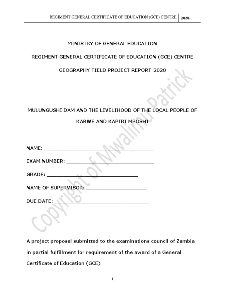 Geography 10-12 Field Project Report | PDF | Sampling (Statistics) | Dam