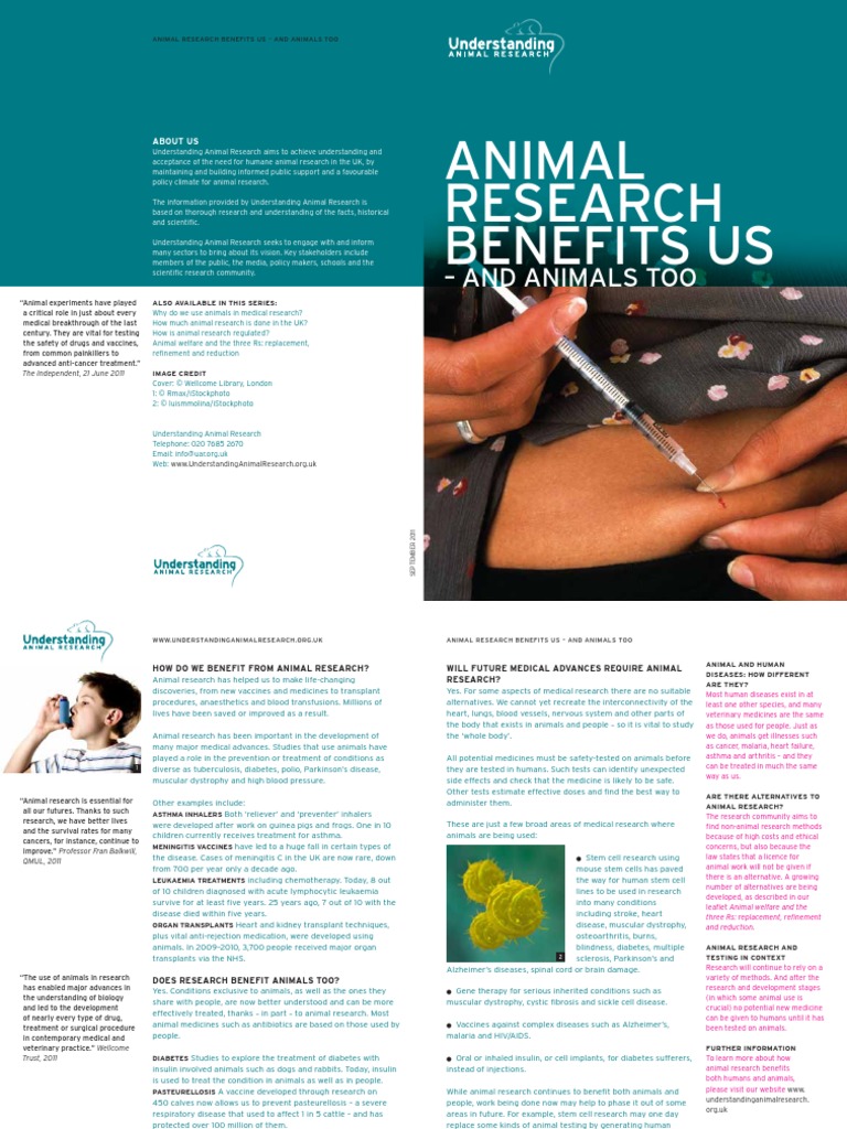 Animal Research Has Benefits For Us All and Animals Too | PDF | Animal ...