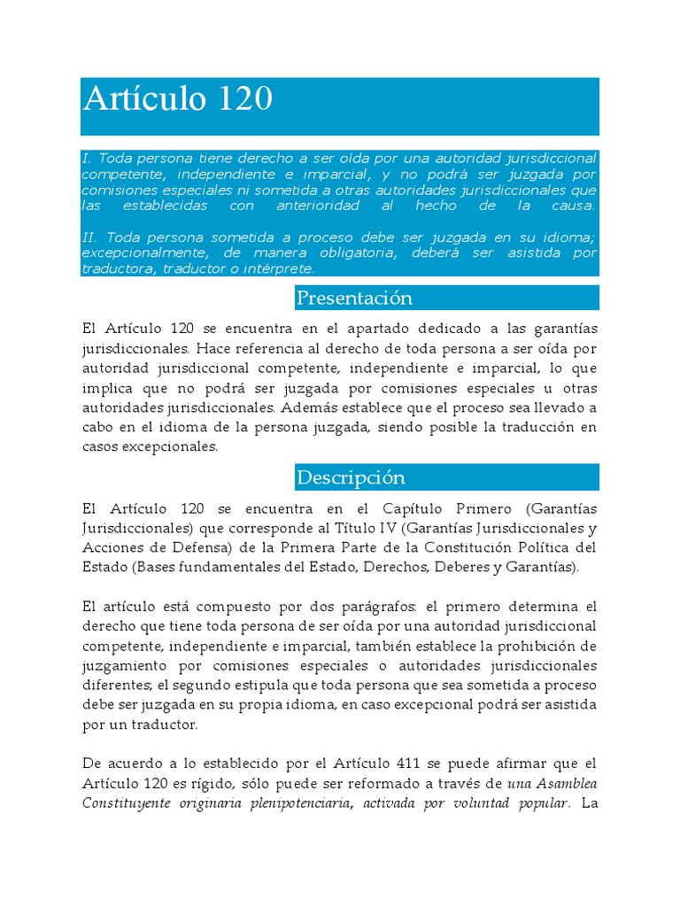 Artículo 120 CPE | PDF | Juez | Jurisdicción