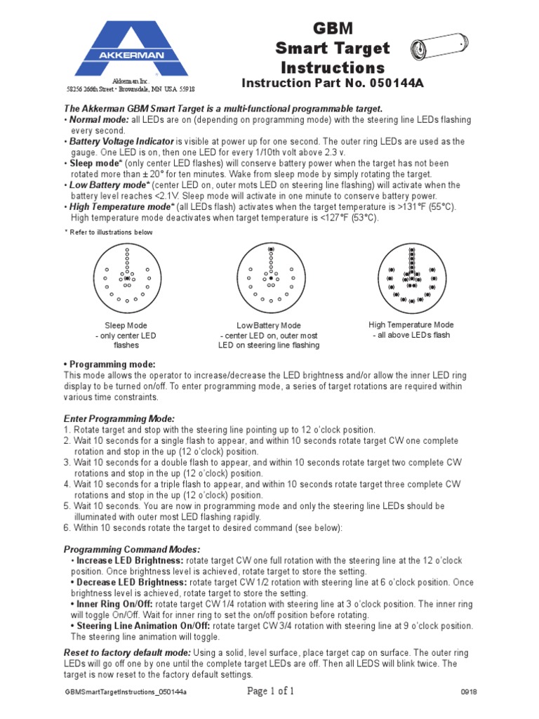 GBM Smart Target Instructions: Instruction Part No. 050144A | PDF ...