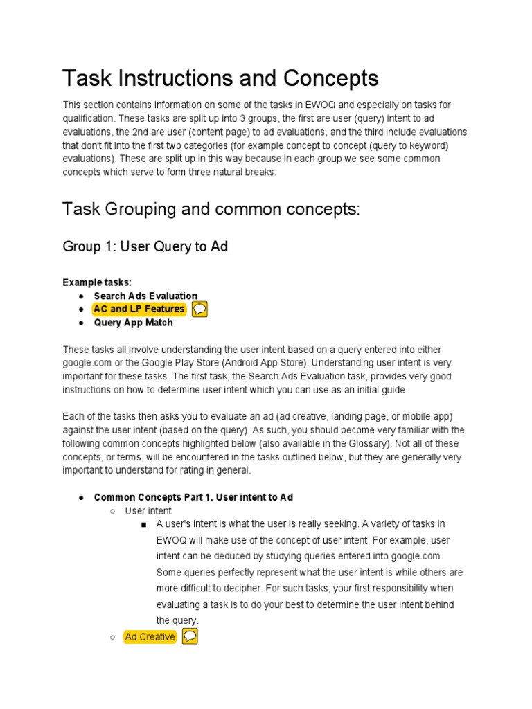 Task Instructions and Concepts | PDF | Indexes | Cyberspace
