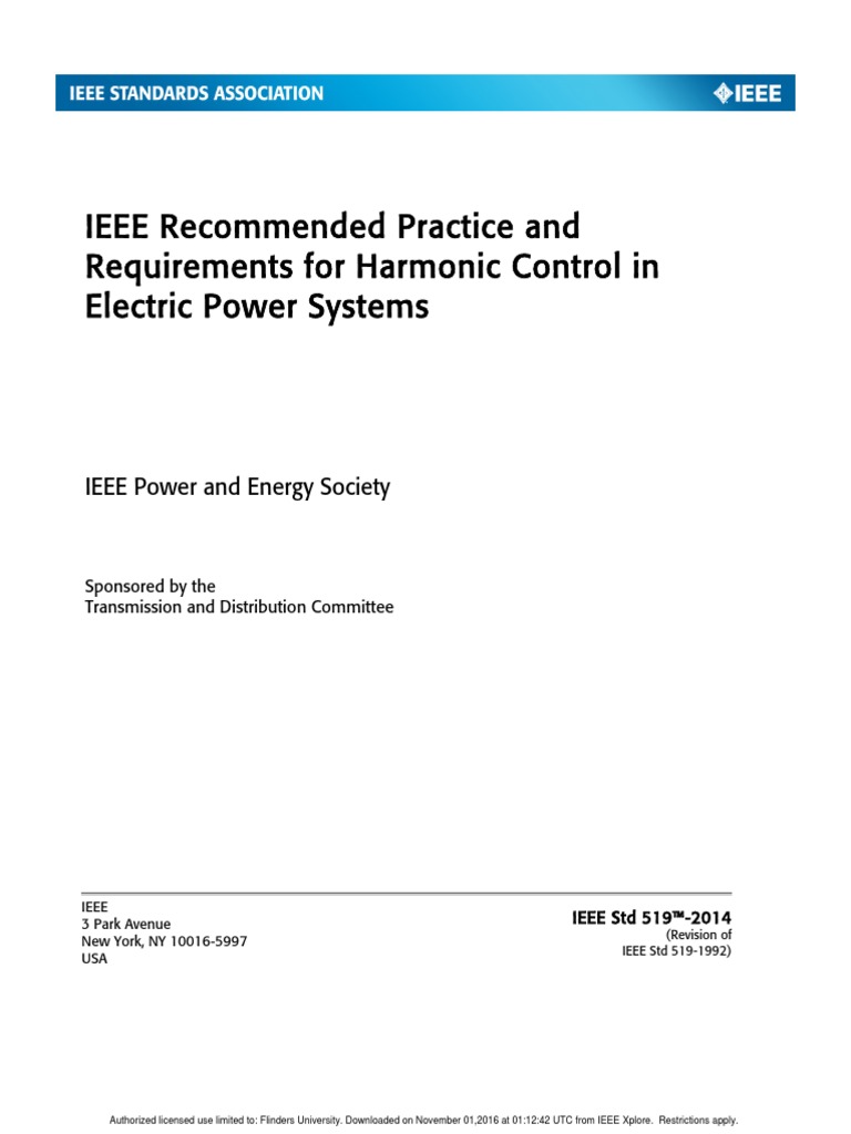 Ieee Recommended Practice and Requirements For Harmonic Control | PDF Ieee Recommended Practice and Requirements For Harmonic Control | PDF
