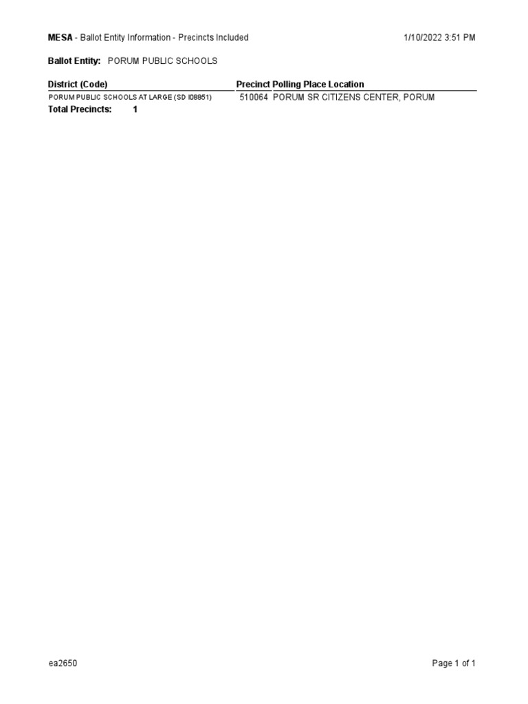 Porum School Precinct | PDF | Politics