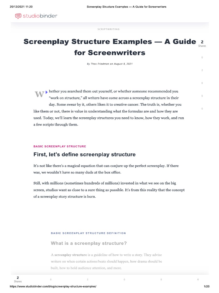 Screenplay Structure Examples | PDF