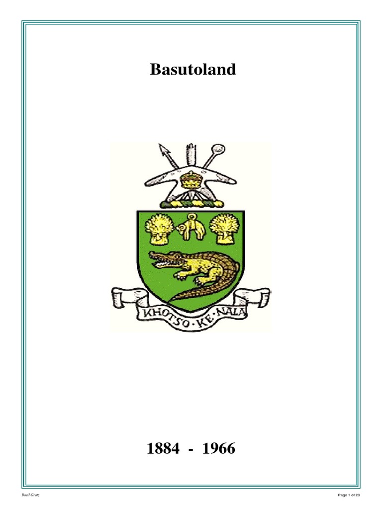 A Concise History of Basutoland from its Origins to Independence as the ...