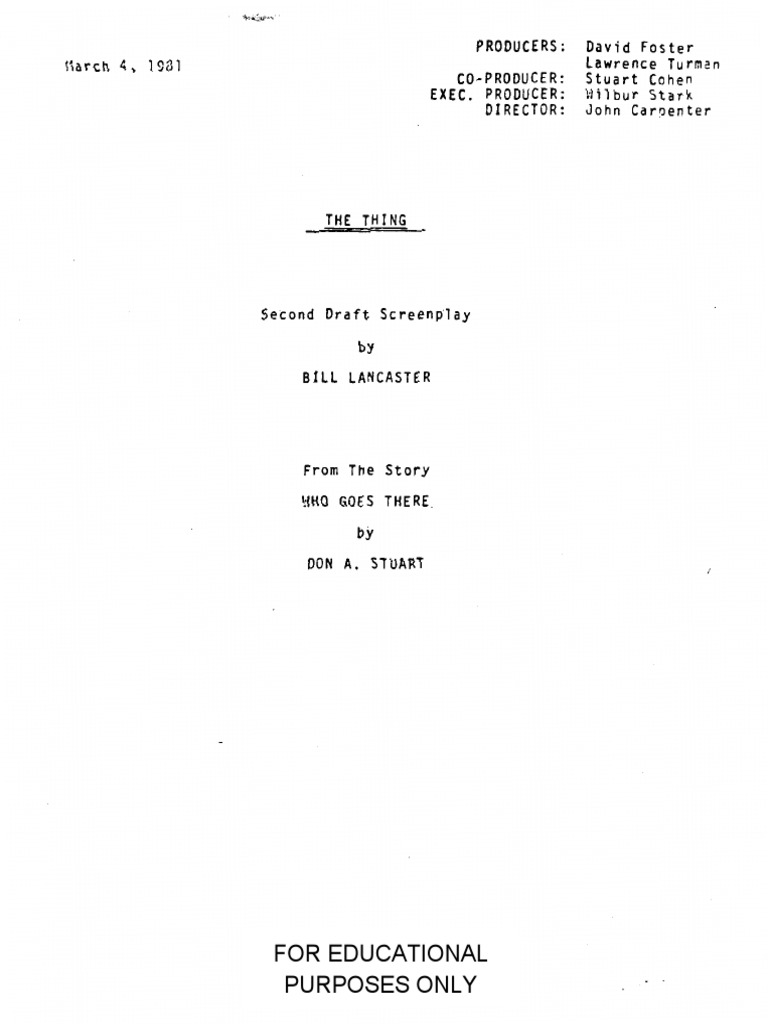 The Thing 1982 | PDF