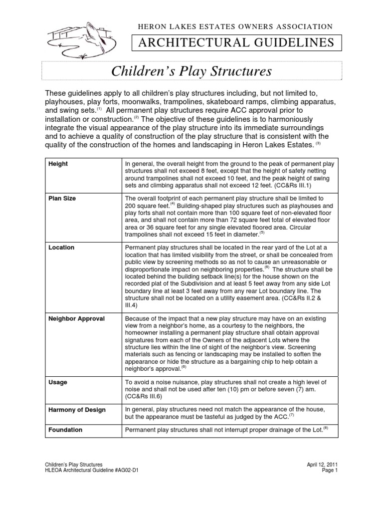 2011 04 12 HLEOA AG02D1 Childrens Play Structures | PDF | Nature