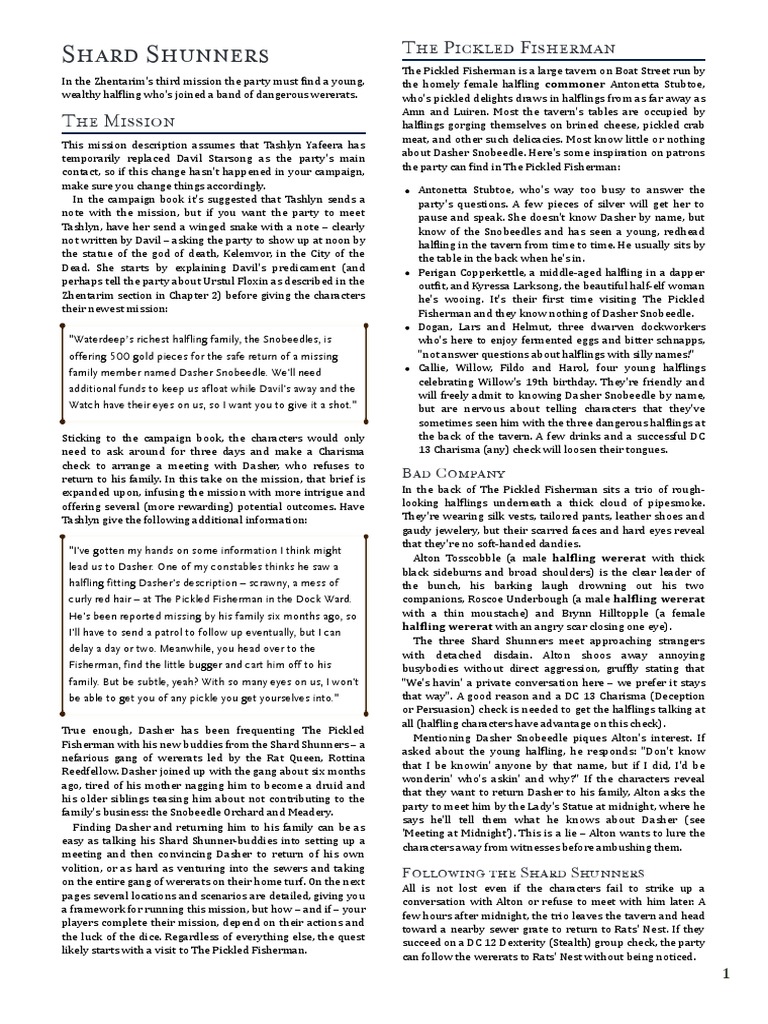 Zhentarim 3 - Shard Shunners (Printer Friendly) | PDF | Sanitary Sewer