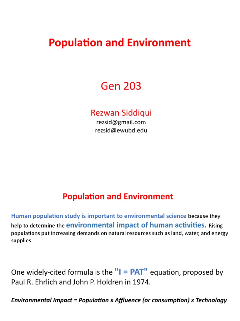 Population and Environment | PDF | Health Sciences | Environmental ...