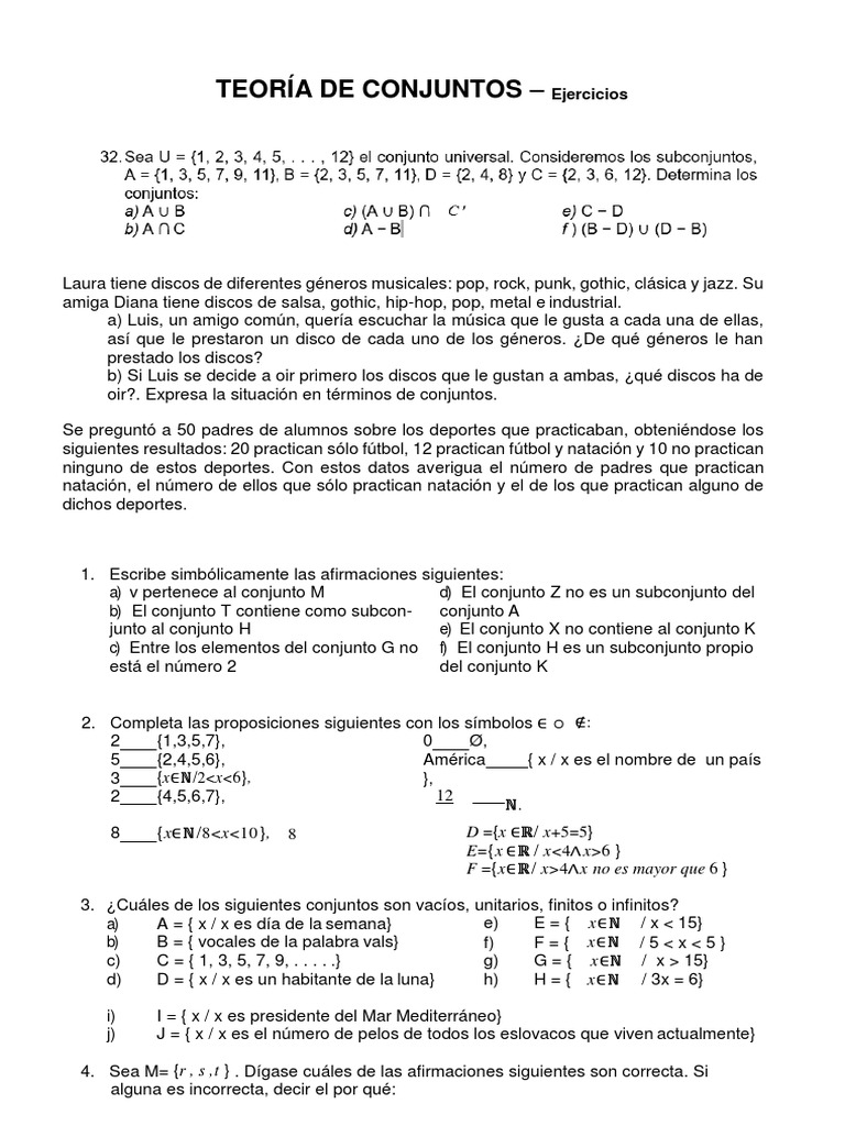 Teoría de Conjuntos | PDF | Conjunto (Matemáticas) | Lógica matemática