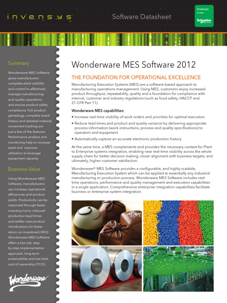 Wonderware MES Software 2012 | PDF | Software | Microsoft Windows
