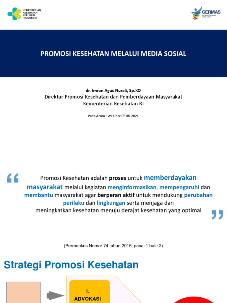 Kemkes Ri-Promkes Sosial Media (Dr. Imran Agus Nurali, SP - Ko) | PDF