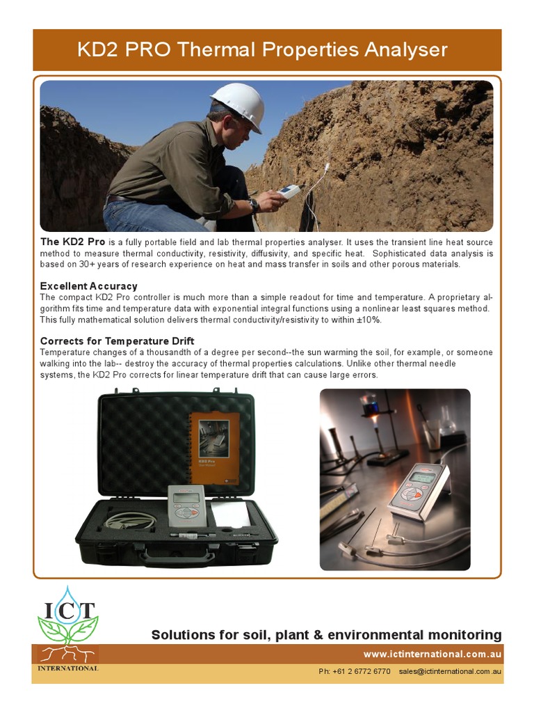 KD2 PRO Thermal Properties Analyser | PDF | Thermal Conductivity ...
