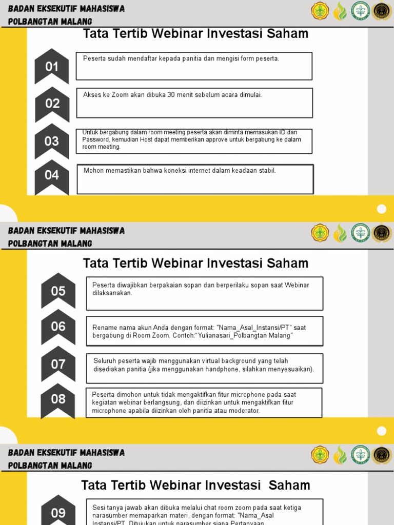 Tata Tertib Webinar Investasi Saham | PDF