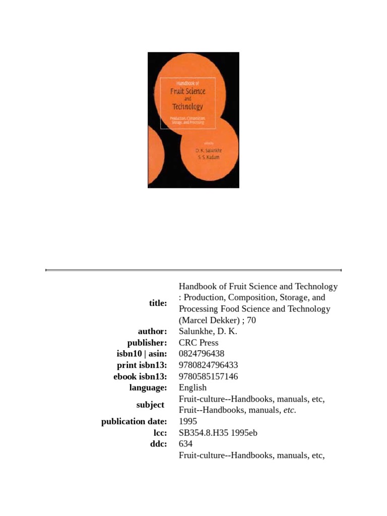 Handbook of Fruit Science and Technology | PDF | Vitis | Grape