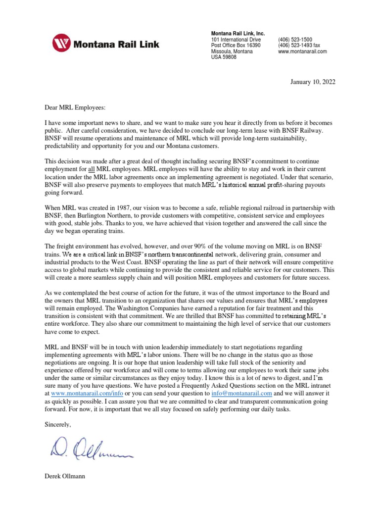 Union Employee Letter | PDF | Employment | Economies