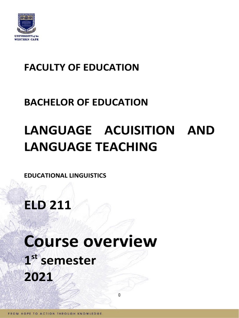 ELD 211 - Module Reader - 2019 - 1 | PDF | Second Language | Second ...