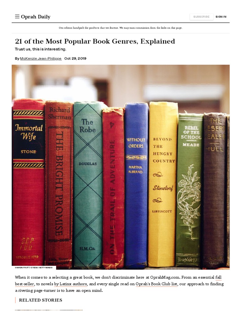 All The Types of Book Genres, Explained | PDF | Romance Novels ...