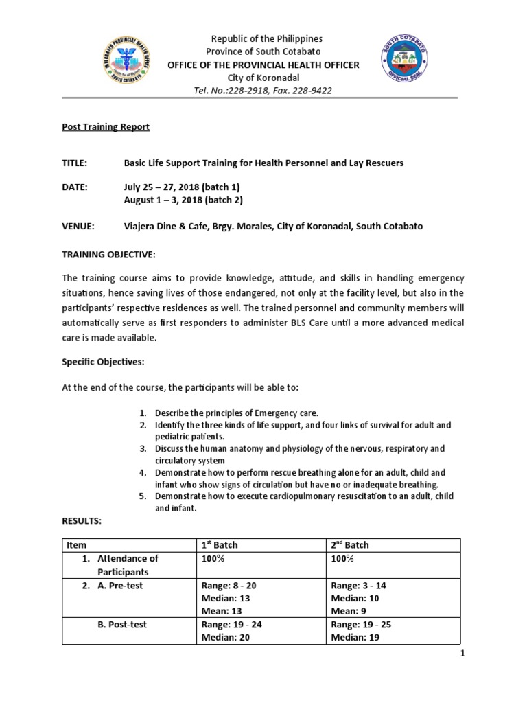 Post Activity Report BLS | PDF | Clinical Medicine | Medicine