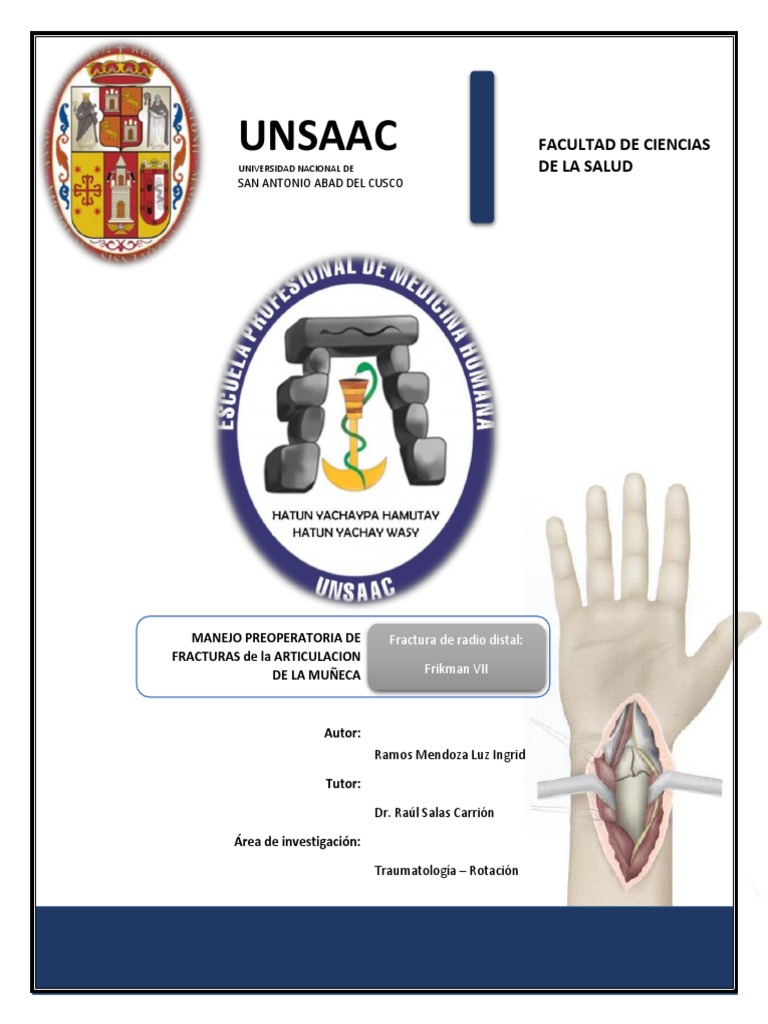 Manejo de Fracturas Frykman VII | PDF | Mano | Extremidades (anatomía)