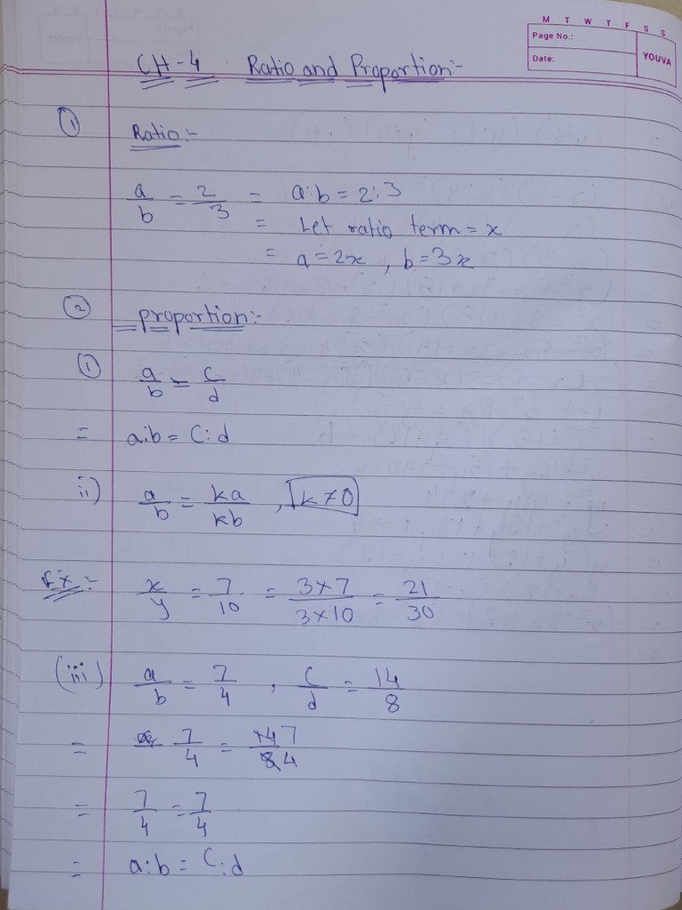 Unit 4 - Ratio and Proportion (Part 1) | PDF