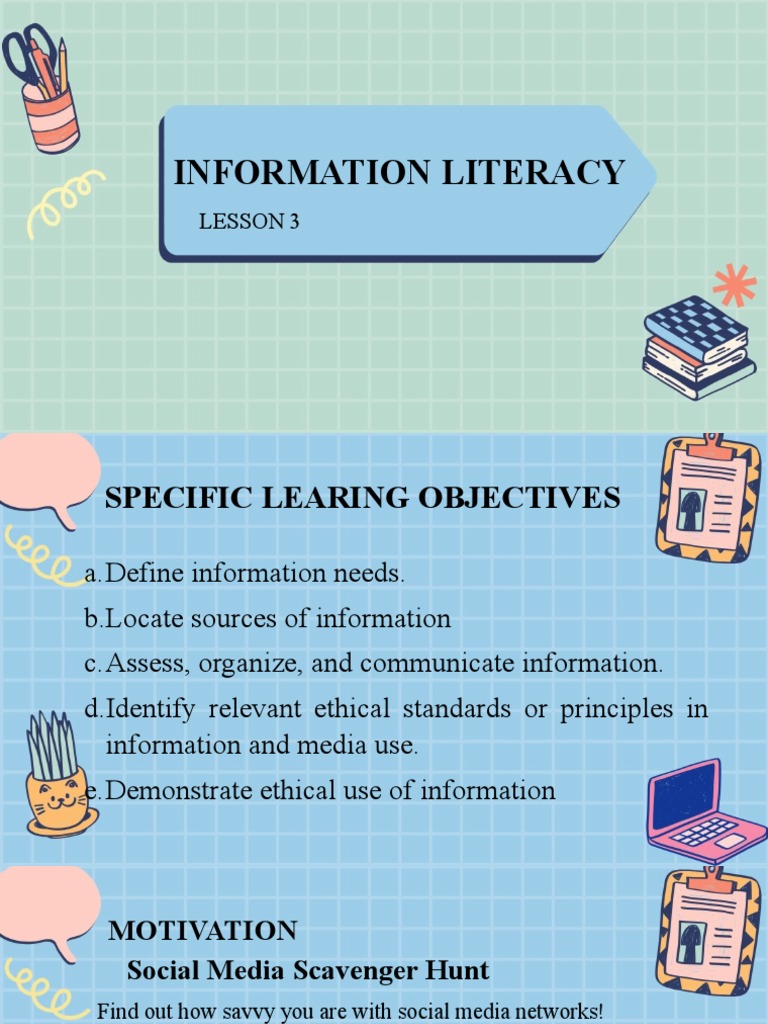 Information Literacy: Lesson 3 | Download Free PDF | Information ...