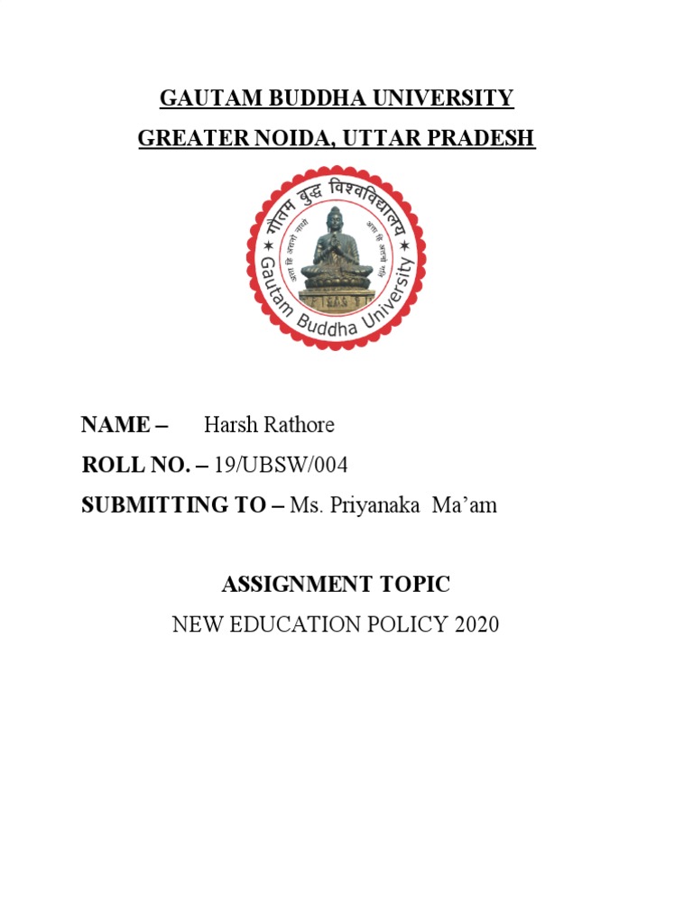 19.ubsw.004 Nep 2020 Assignment | PDF | Schools | Curriculum