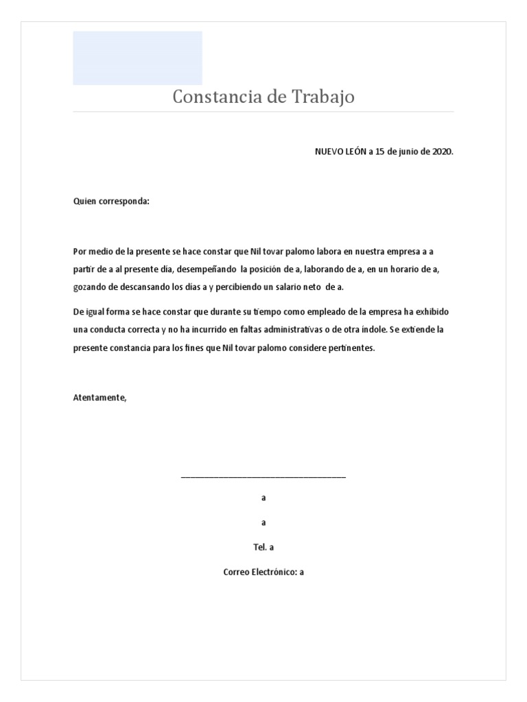 Constancia Laboral | PDF