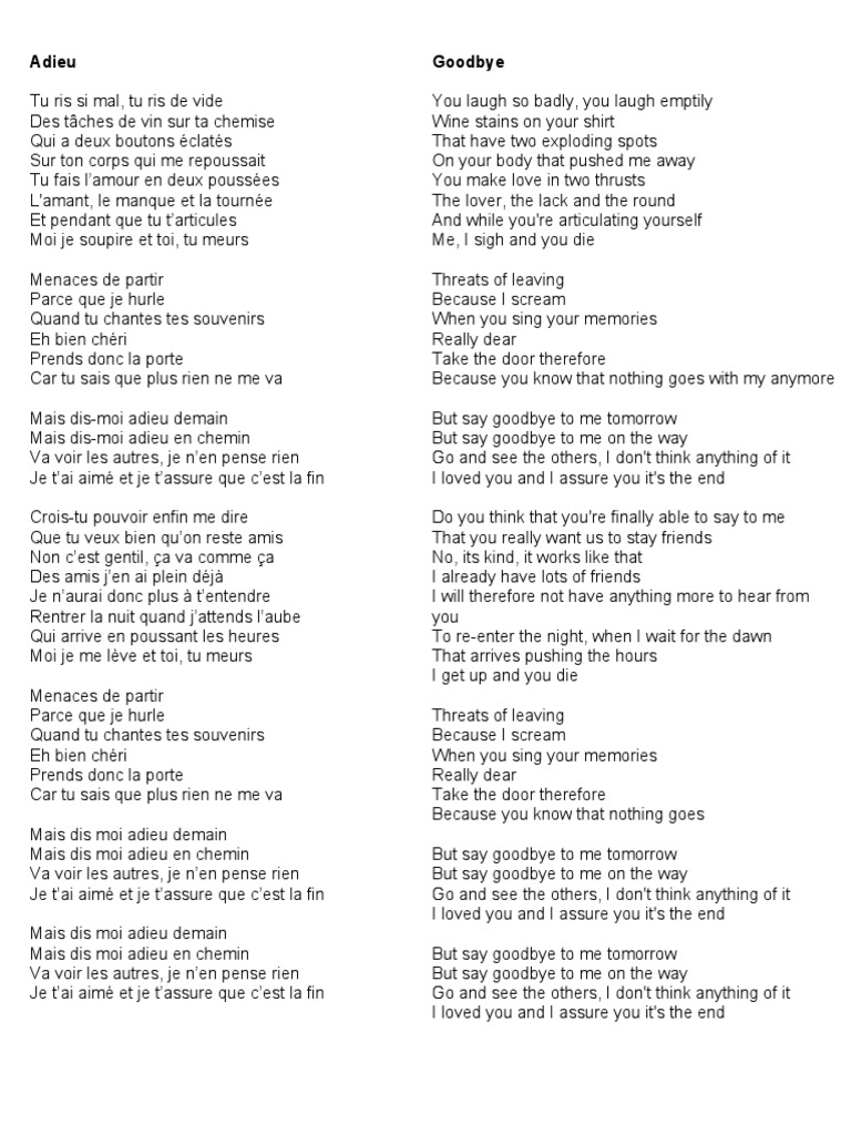 Alizee - Adieu | PDF