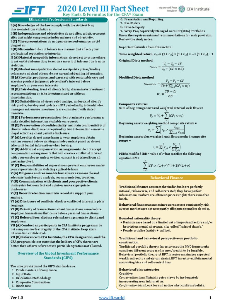 Ift Summary Level 3 Pdf Swap Finance Asset Allocation