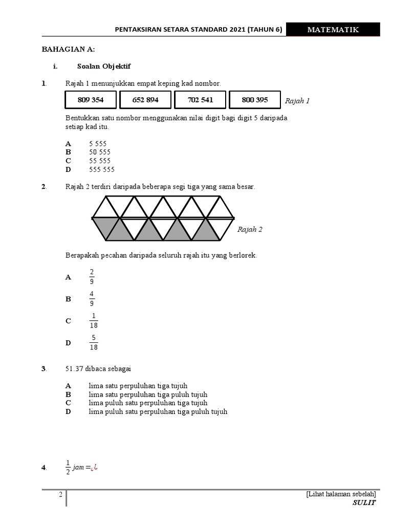 PSS Math T6 2021 | PDF