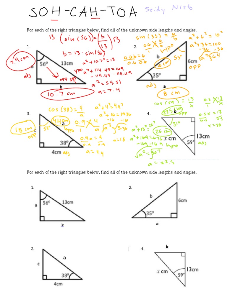 Sohcahtoa Completed | PDF