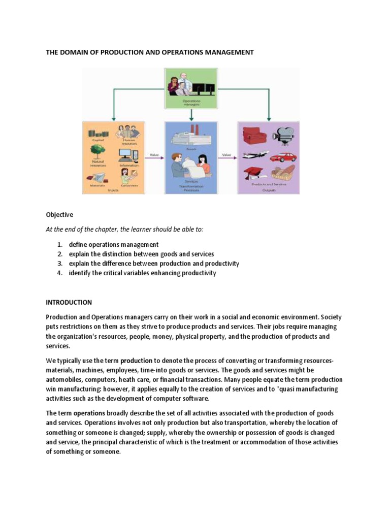 Lesson 1 The Domain of Production and Operations Management | PDF ...