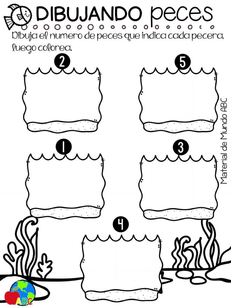 Conteo y Coloreo de Peces para Preescolar | PDF