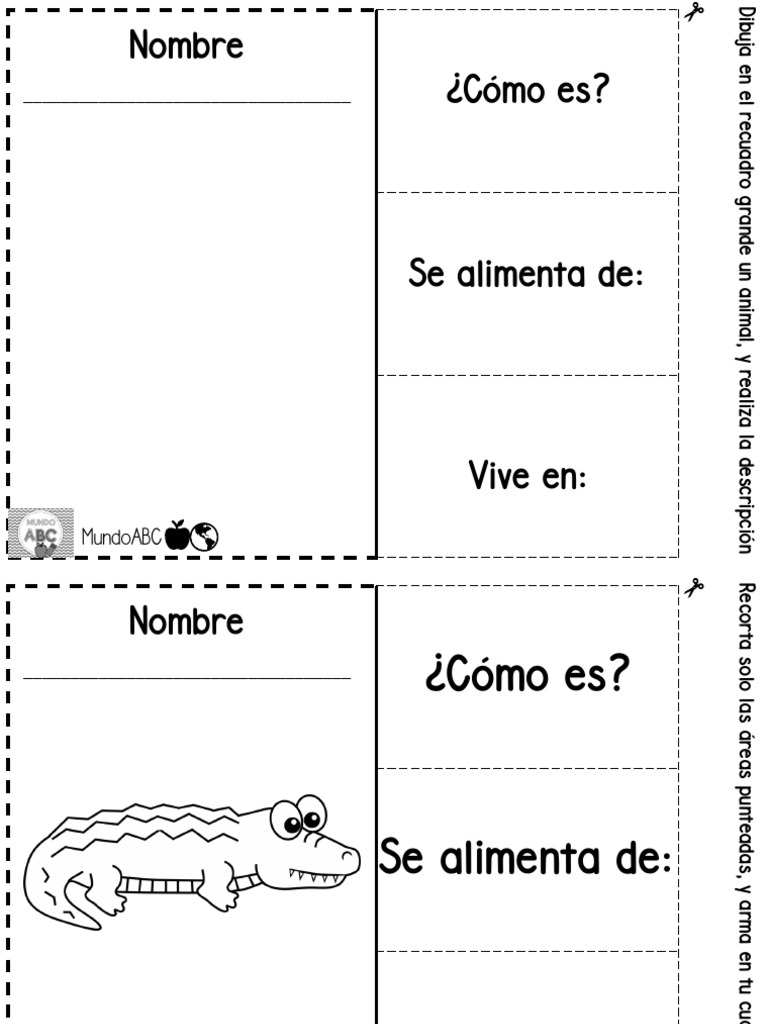Fichas para Describir Animales | PDF | Hogar, jardinería y bricolaje