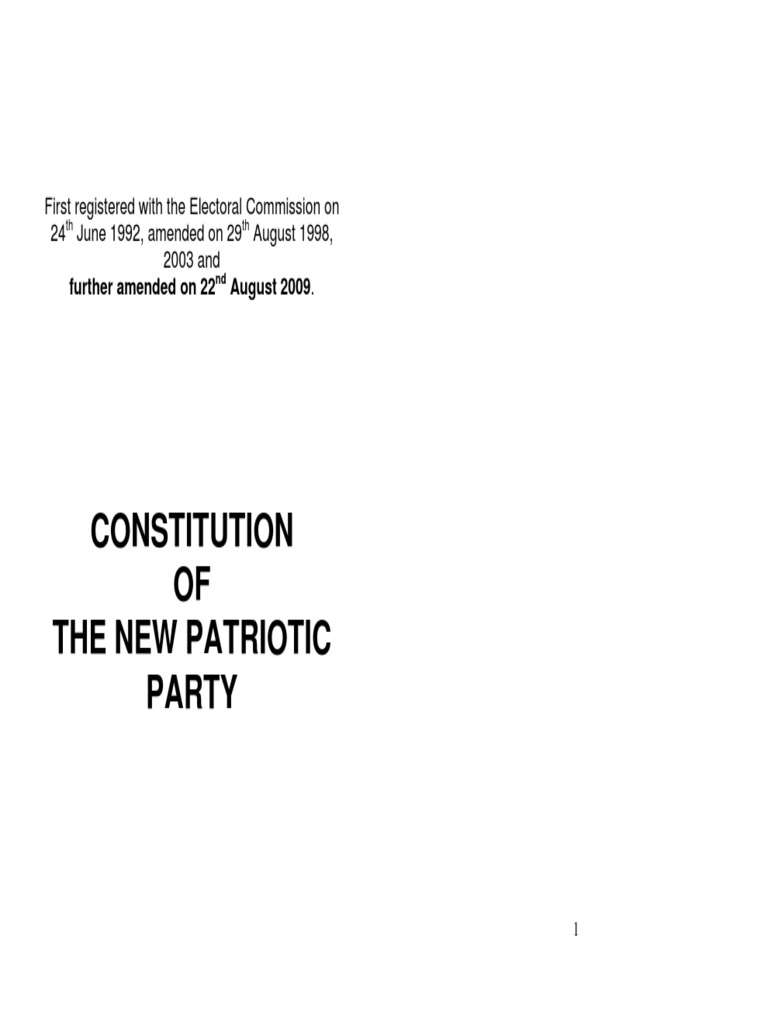 NPP Constitution Overview and Objectives | PDF | Committee | Democracy