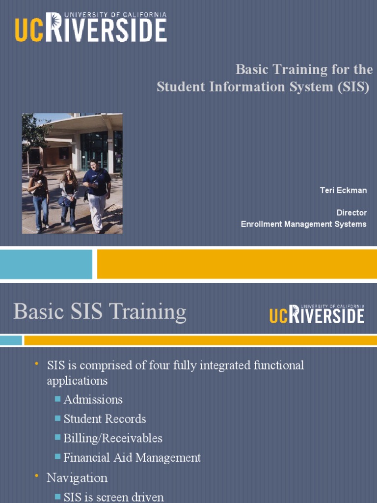 Basic Training For The Student Information System (SIS) : Teri Eckman ...