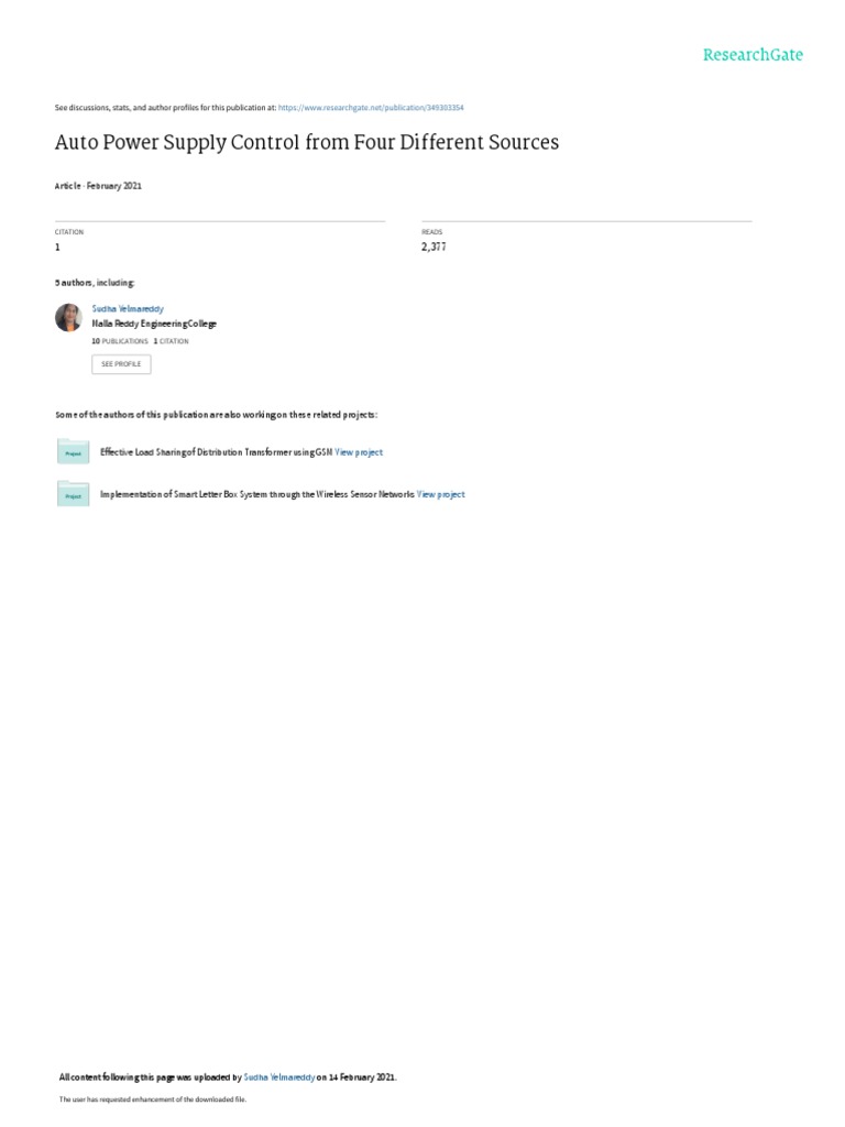 Auto Power Supply Control From Four Different Sources | PDF | Rectifier ...