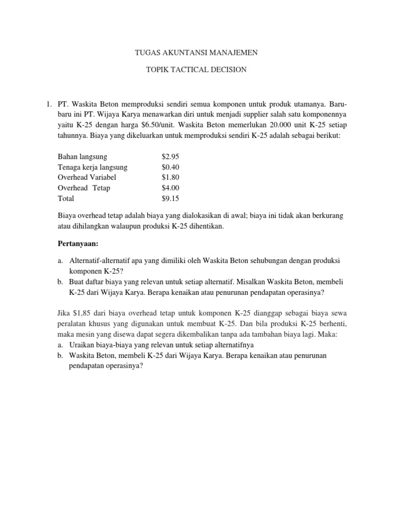 Tugas Managerial Accounting | PDF