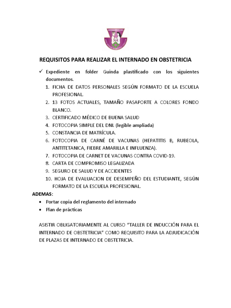Requisitos para Realizar El Internado 2021 | PDF